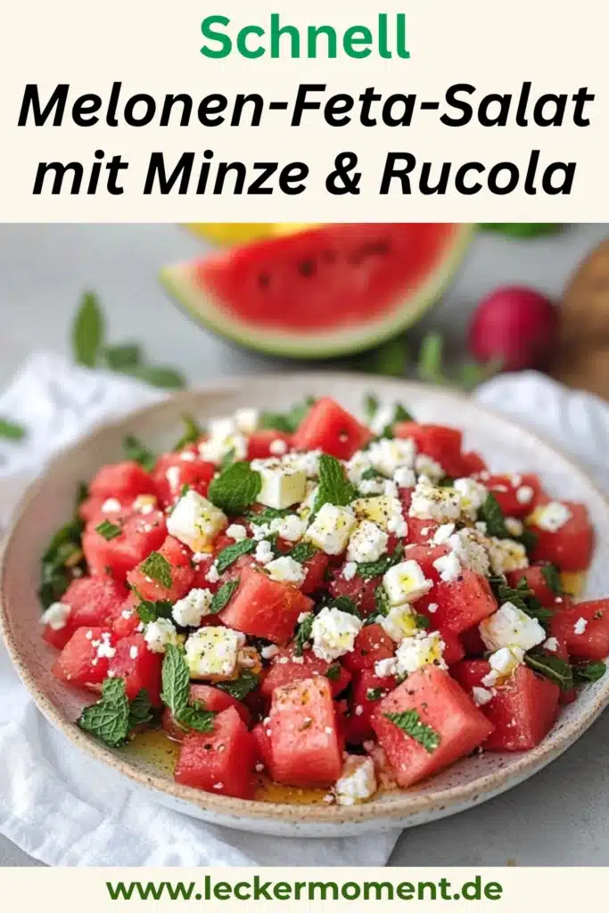 Melonen-Feta-Salat mit Minze & Rucola - leckermoment